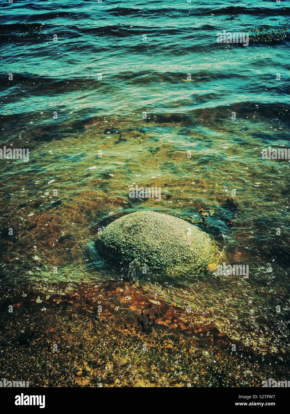 Rock in sea Stock Photo - Alamy