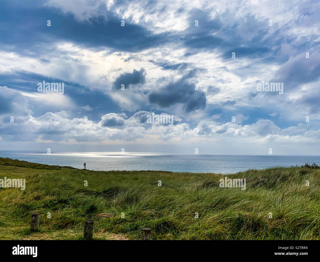 Cliff view of perran sands beach in Perranporth Cornwall Stock Photo ...