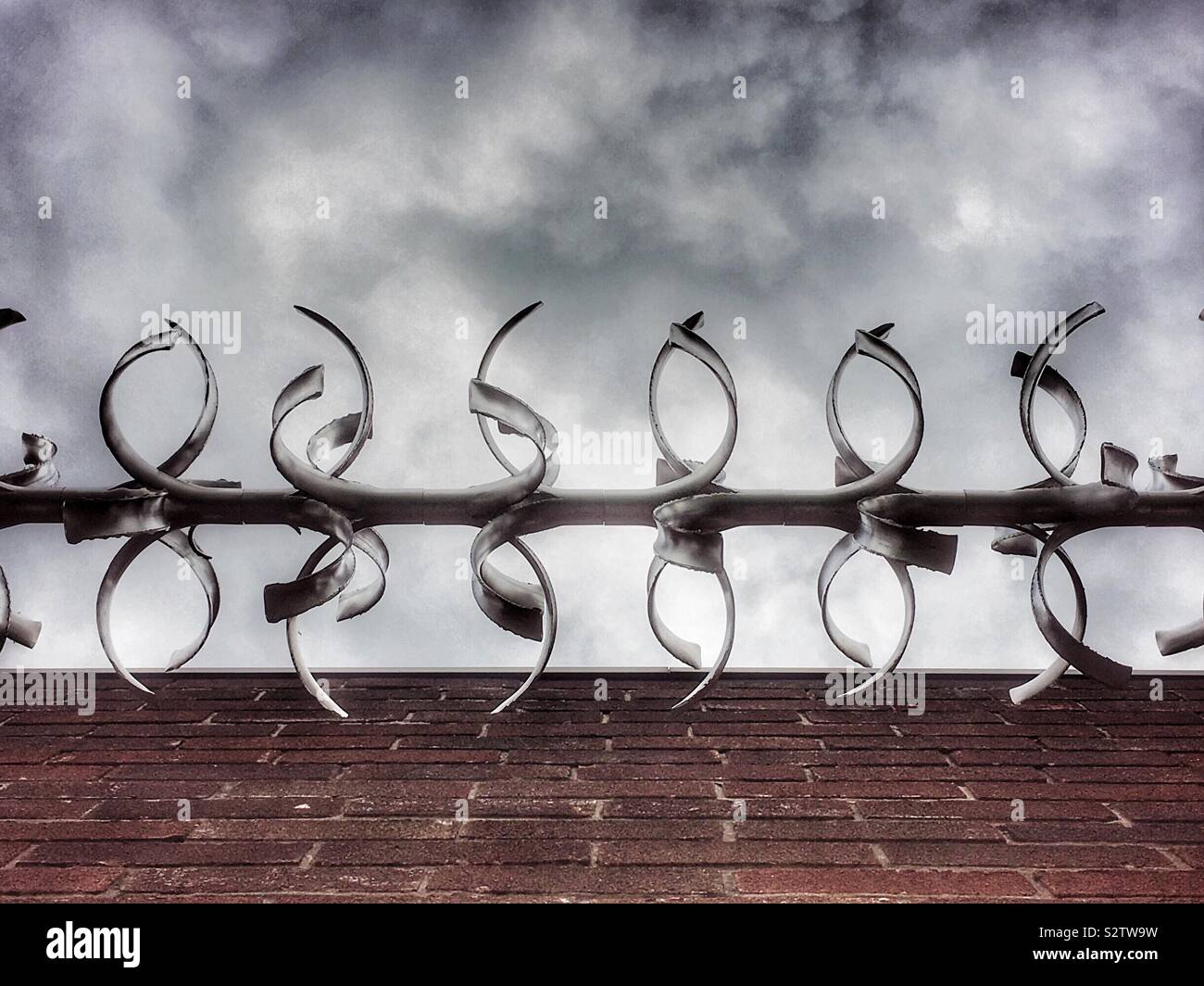 Security on outside wall Stock Photo - Alamy