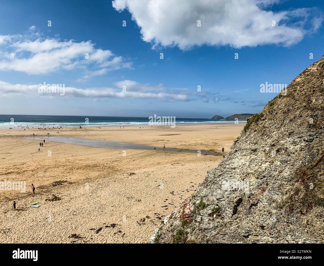 Perranporth beach in Cornwall Stock Photo - Alamy