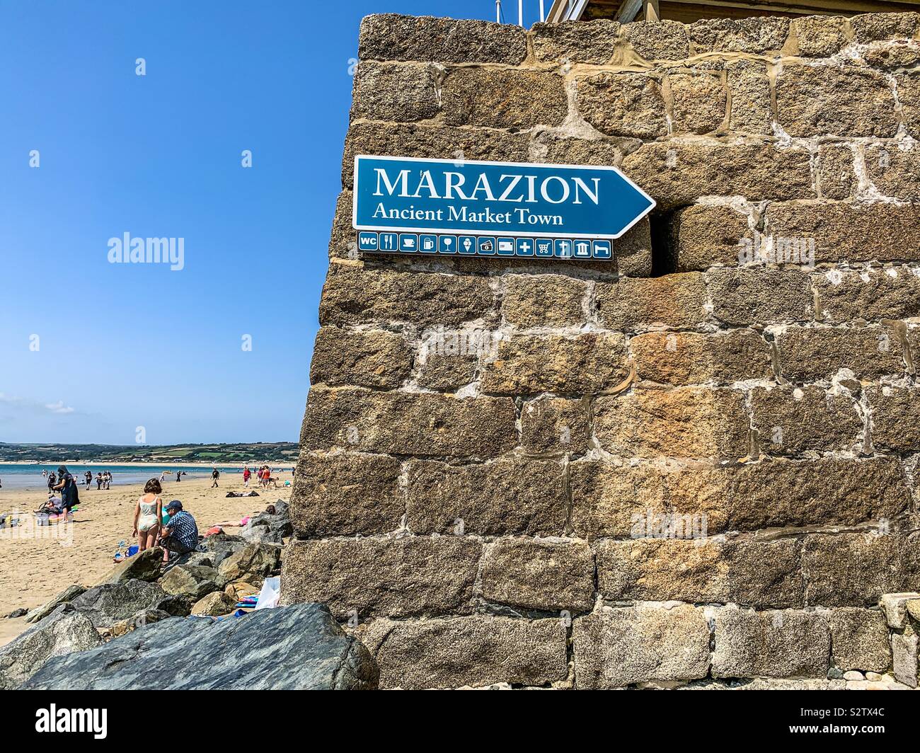 Beach at Marazion in Cornwall Stock Photo - Alamy