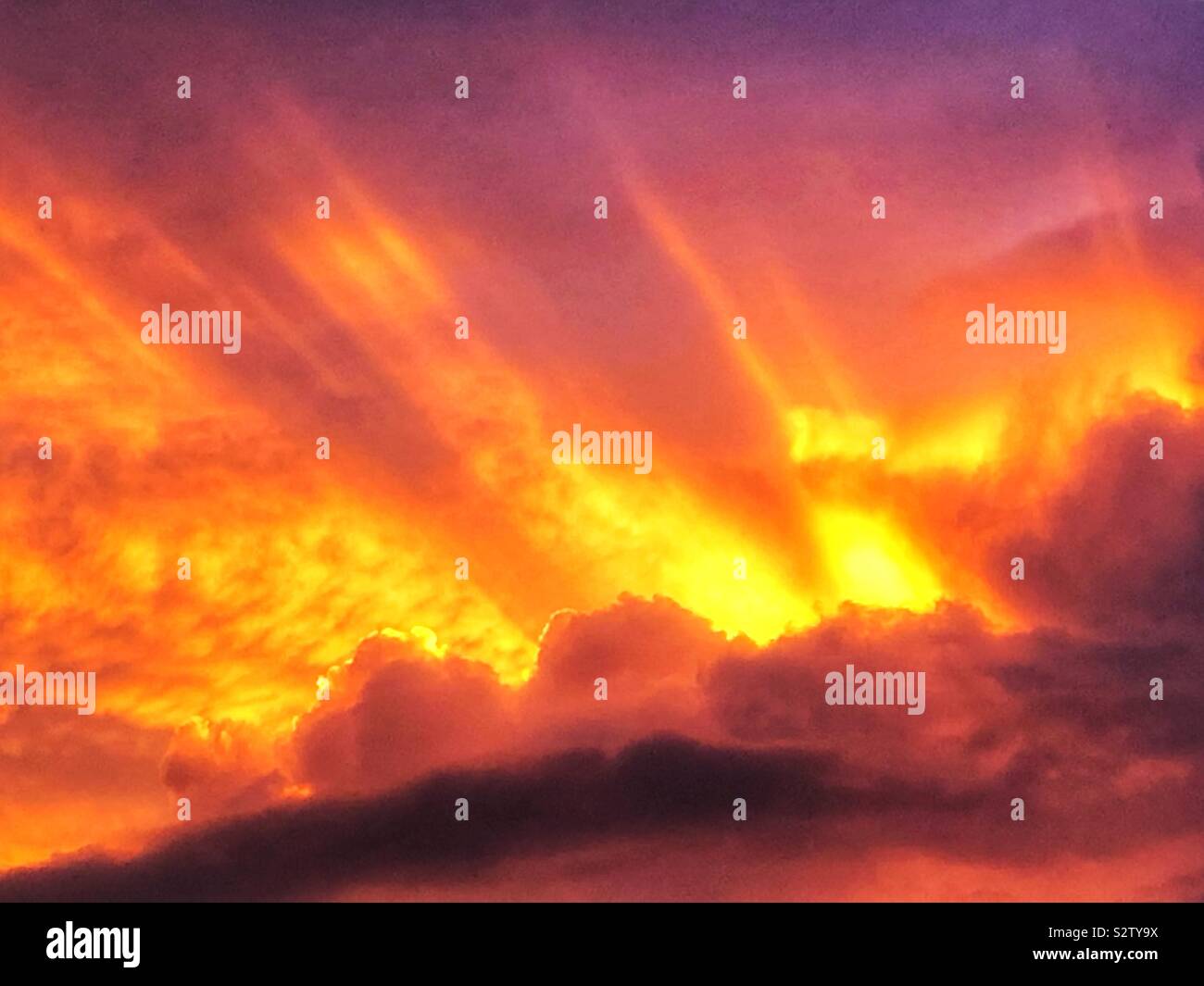 Sunset of an August evening over Barbados Stock Photo - Alamy