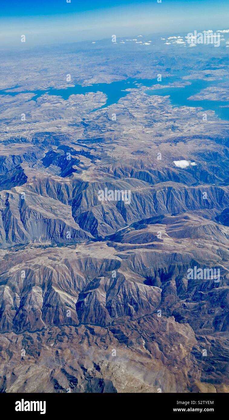 Aerial view of the region around the Keban Dam in Turkey Stock Photo ...