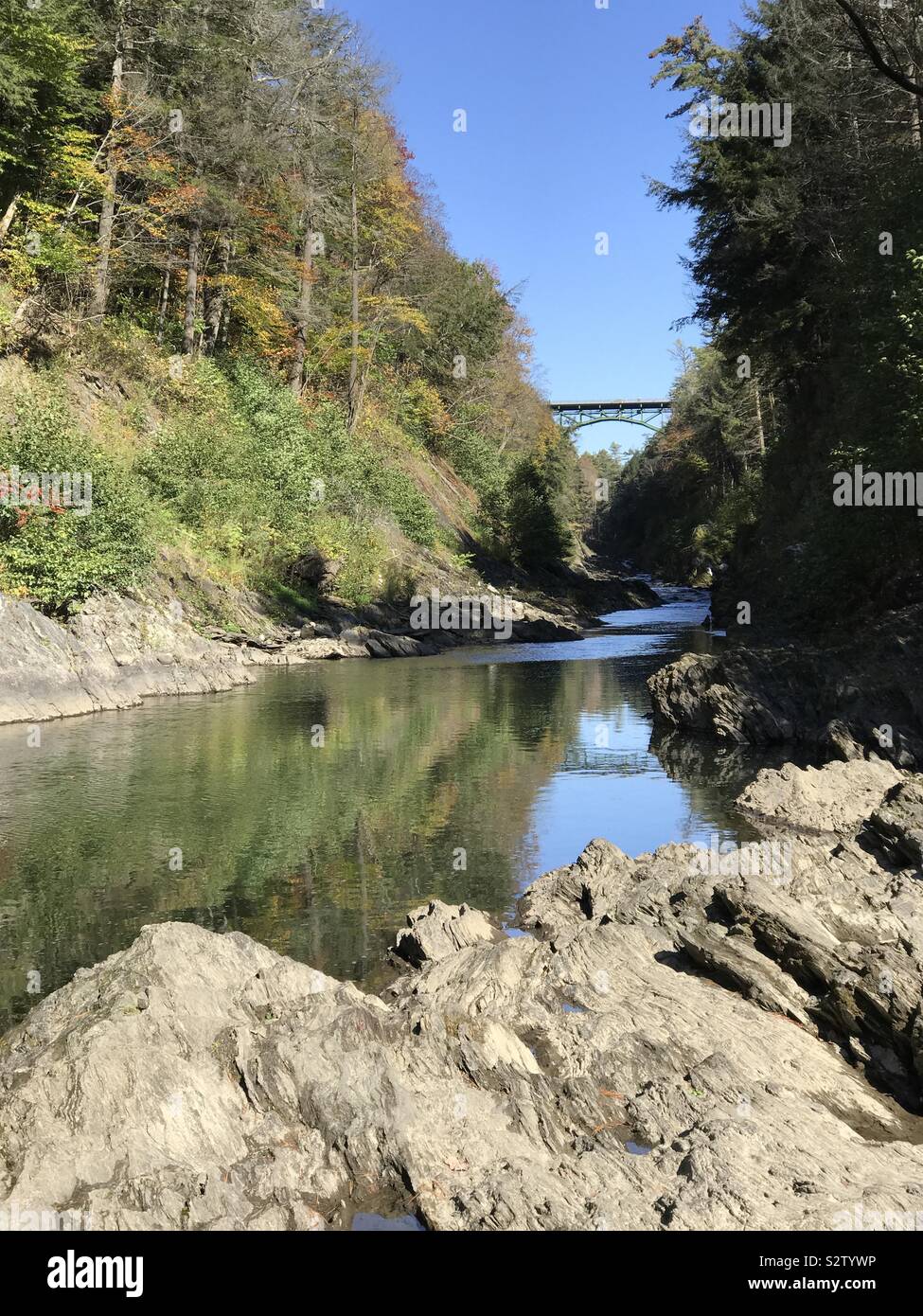 View of Highway bridge from gorge Stock Photo - Alamy