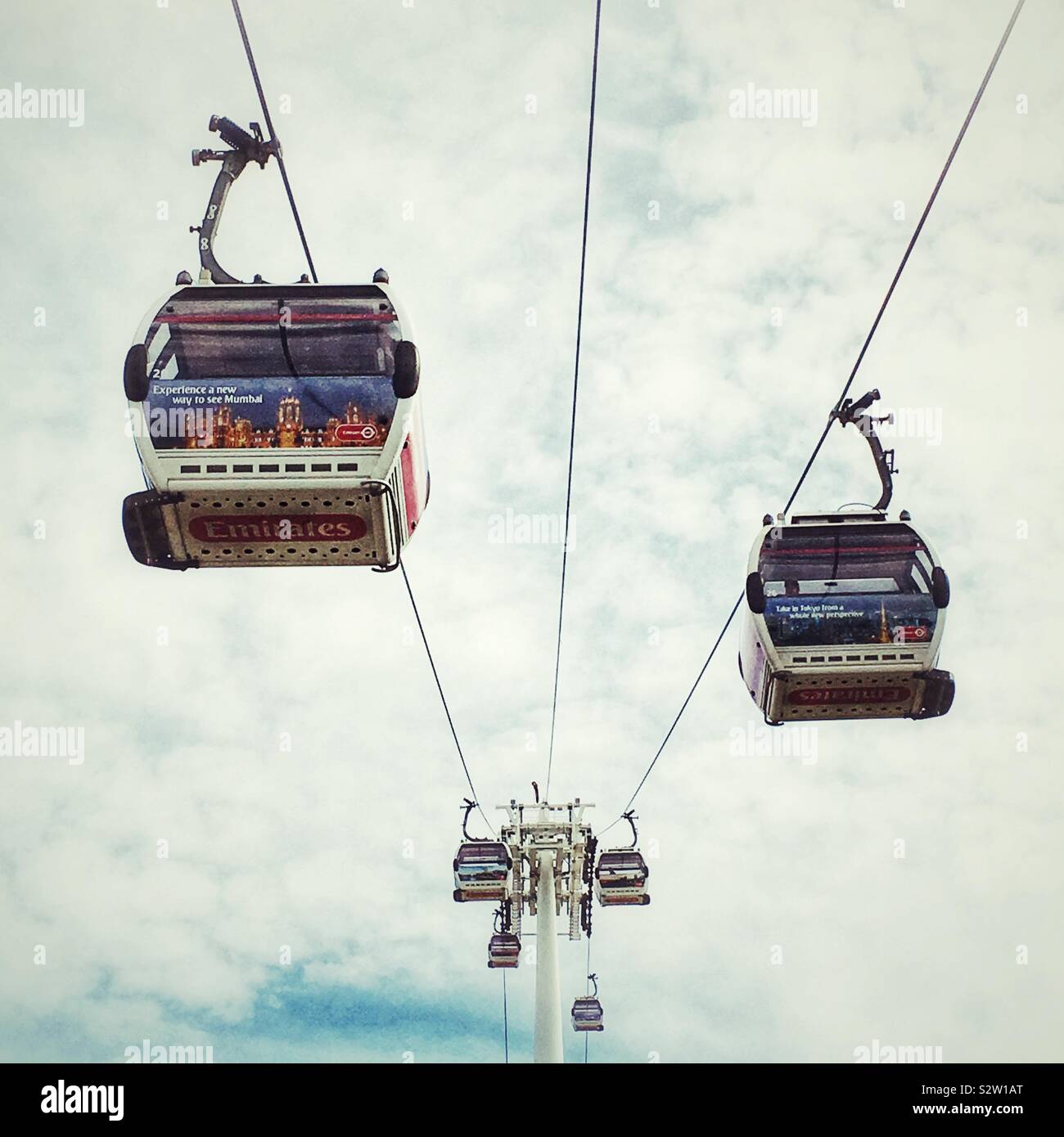 Emirates airline cable car, Greenwich peninsular, London, England ...
