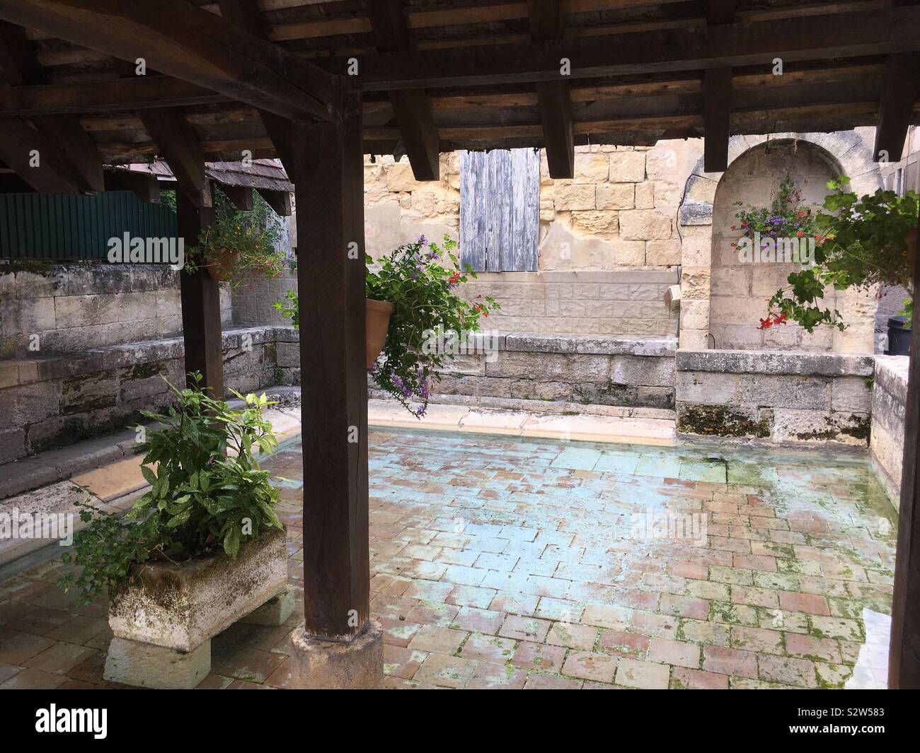 Medieval wash house Stock Photo - Alamy