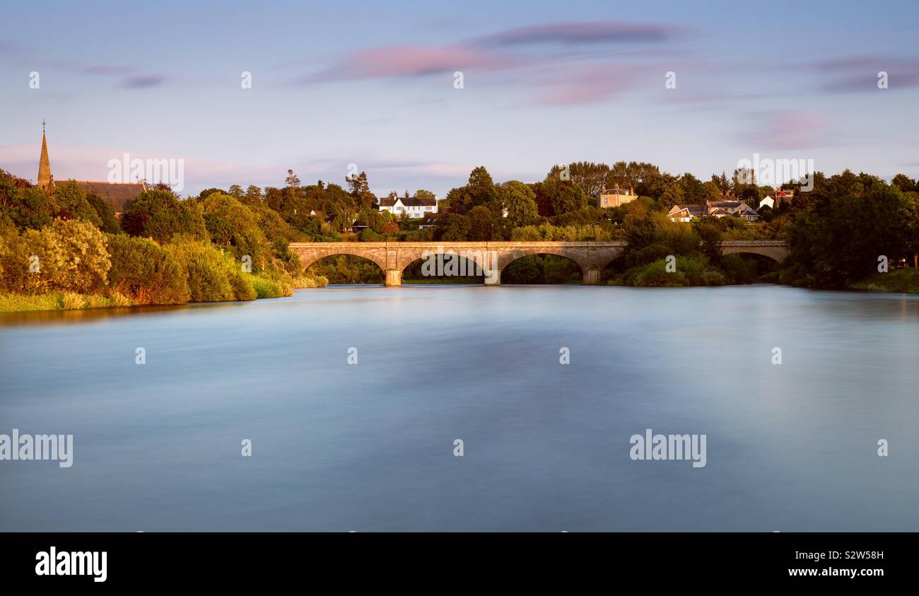 Famous Junction Pool at Kelso in Evening Light Stock Photo - Alamy