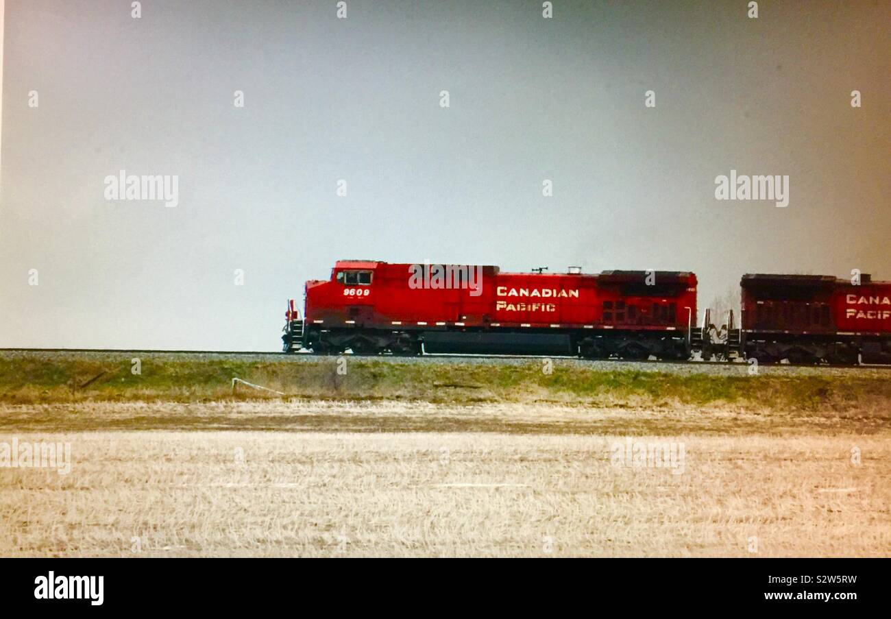 Canadian Pacific railway Diesel engine Stock Photo - Alamy