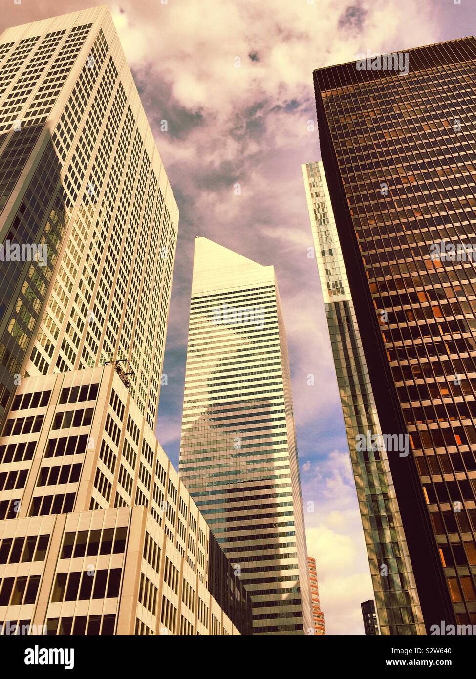 Skyscrapers in midtown Manhattan, including the Citicorp building and ...