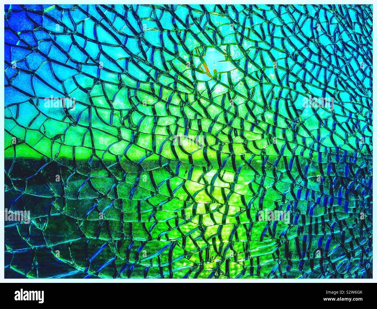 Landscape through crazed glass Stock Photo - Alamy