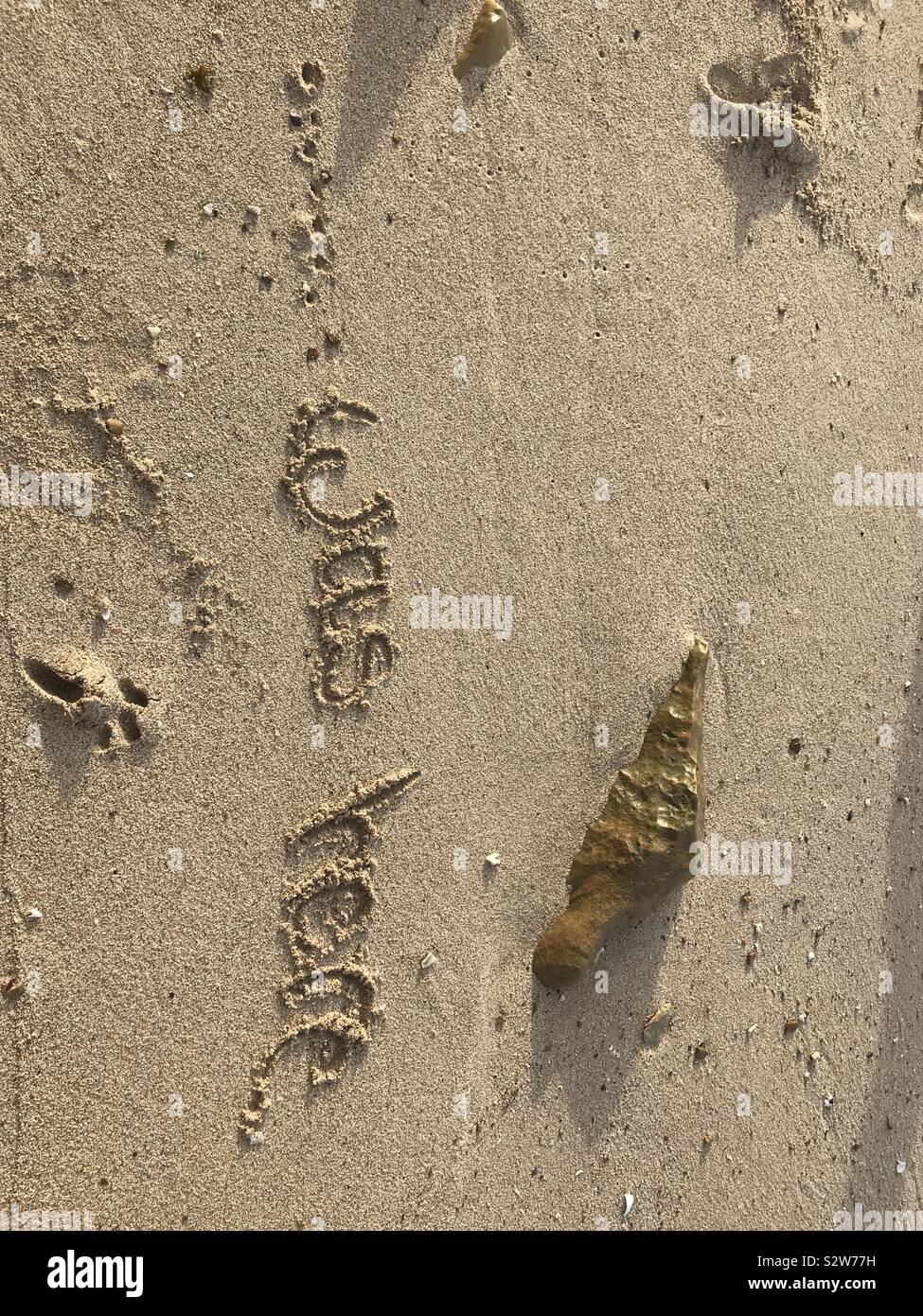 Writing on sand: ...was here Stock Photo - Alamy