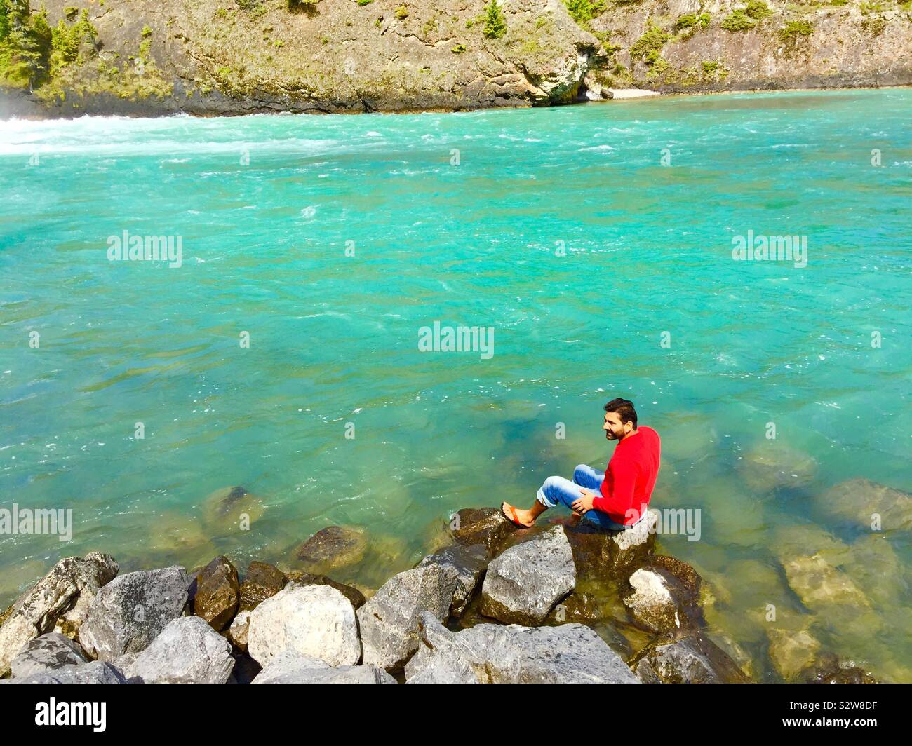 Elbow River and Elbow Falls, Banff National Park, Alberta, Canada, and ...