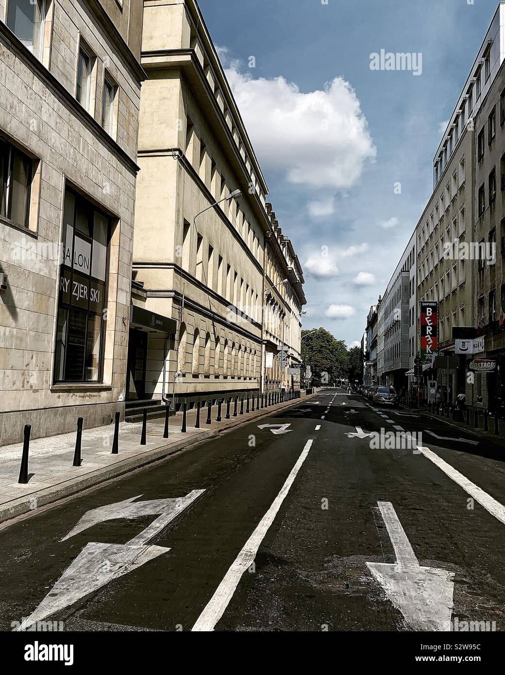 One way road, Warsaw Stock Photo - Alamy