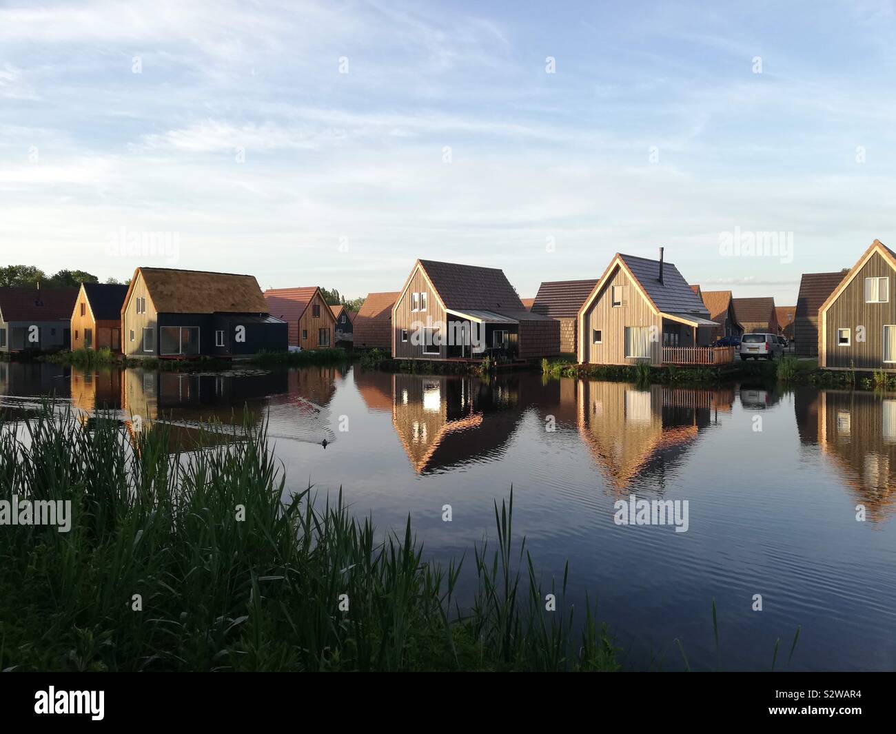 Typical Dutch houses in Reeuwijk Stock Photo - Alamy
