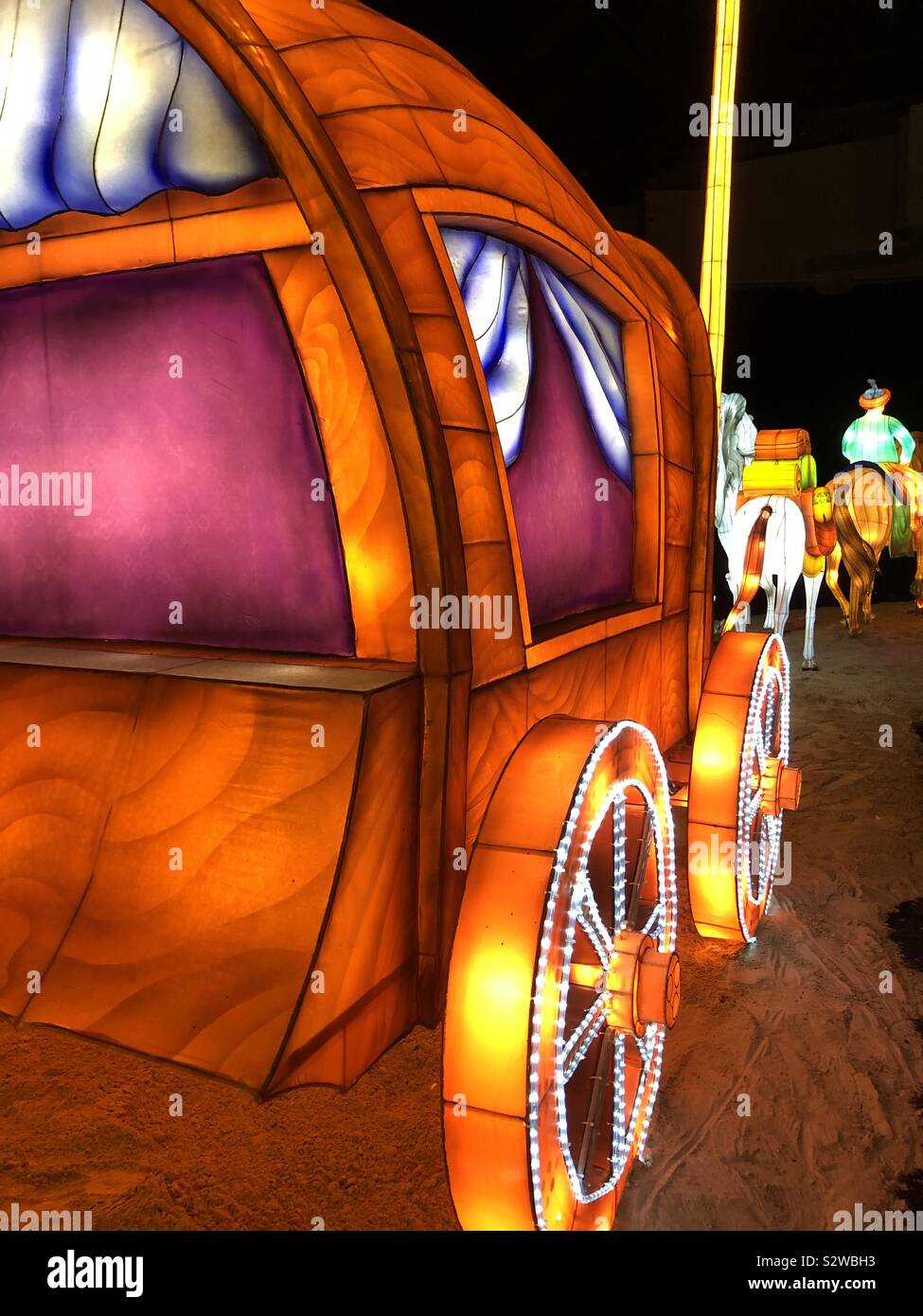 Colourful lantern display depicting The Legends of the Silk Road Stock ...