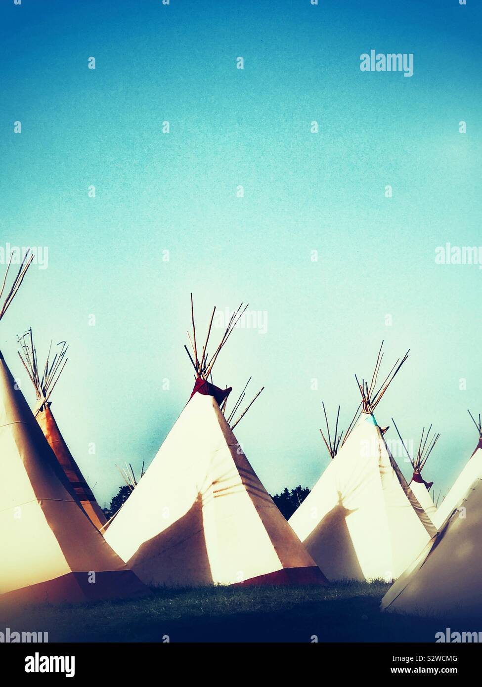 Wigwams/Teepees at the Glastonbury Festival 2019 Stock Photo - Alamy