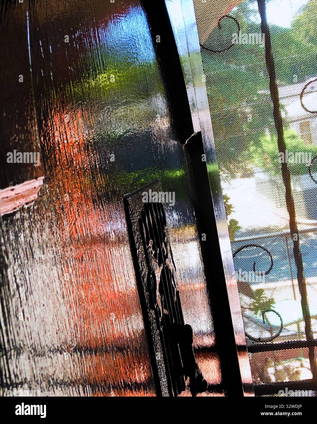 Reflections on a door hi-res stock photography and images - Alamy