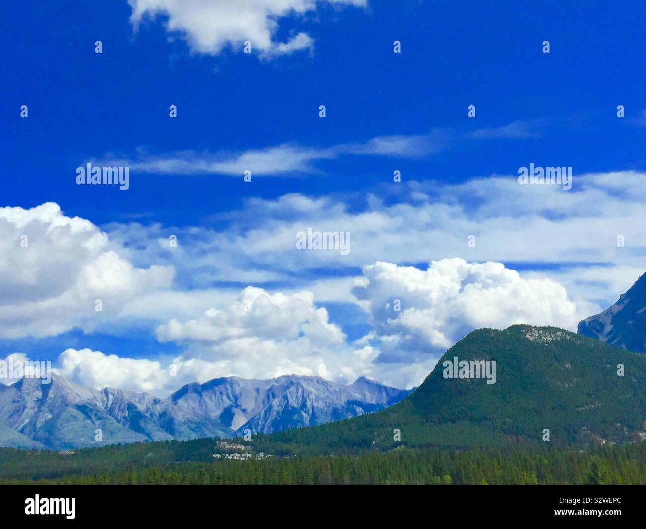 Banff National Park from the Rimrock Hotel outdoor patio, Banff ...