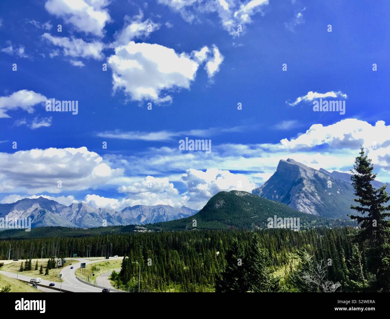 Banff National Park from the Rimrock Hotel outdoor patio, Banff ...