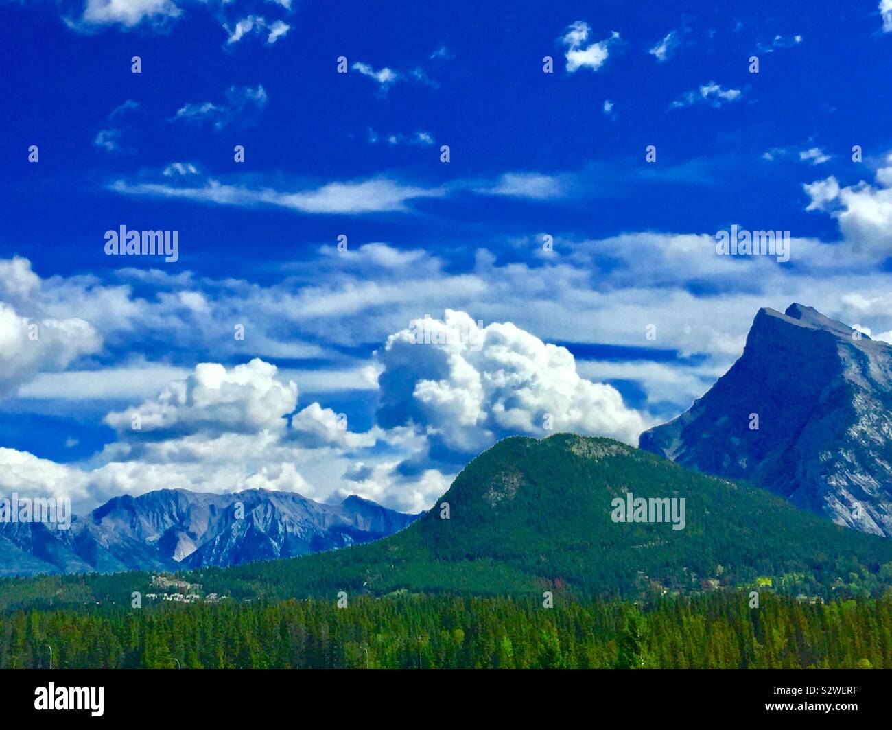 Banff National Park, Rimrock Hotel outdoor patio, Banff, Alberta ...
