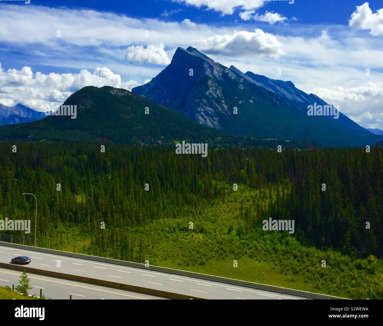 Banff National Park, Canadian Rockies, from the Juniper Hotel patio ...