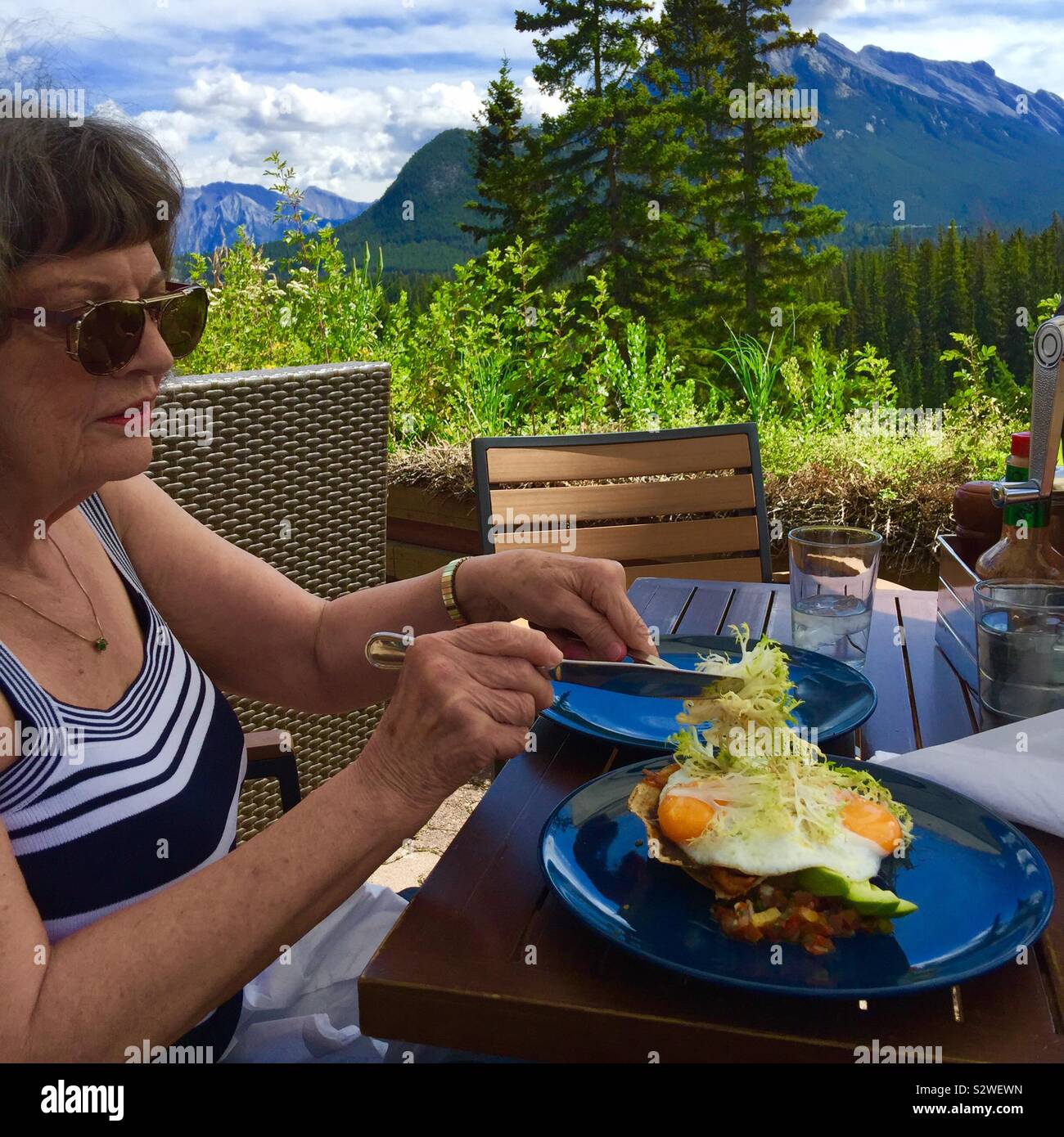 Banff National Park, Canadian Rockies, from the Juniper Hotel patio ...
