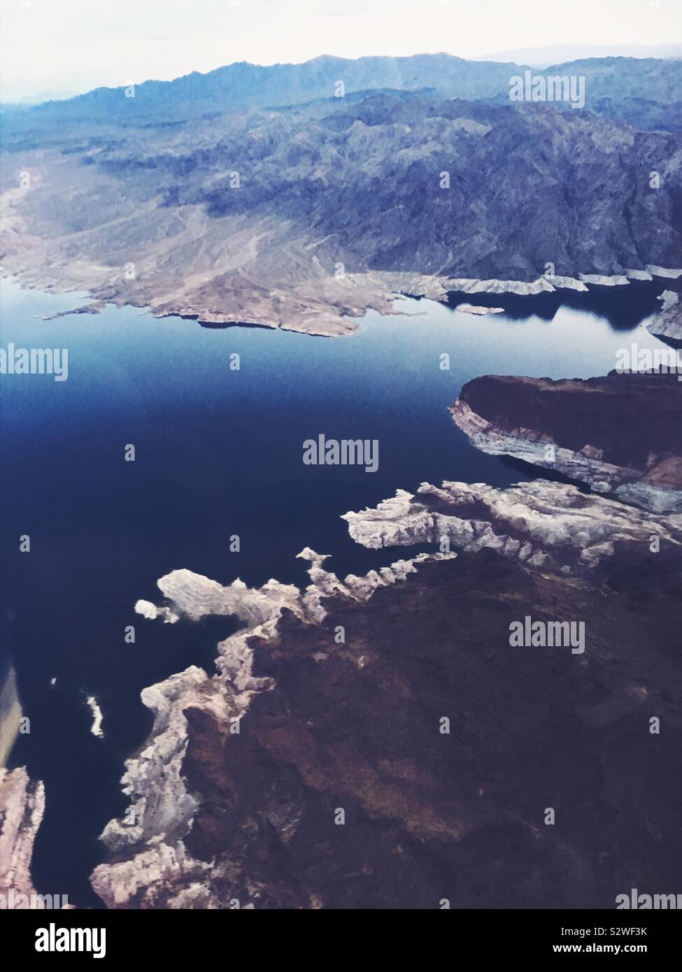 Aerial view over Lake Mead Stock Photo - Alamy