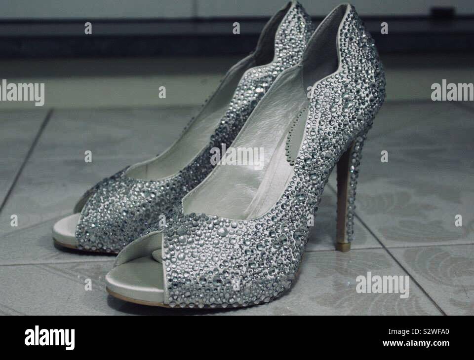 Silver sparkly shoes hi-res stock photography and images - Alamy