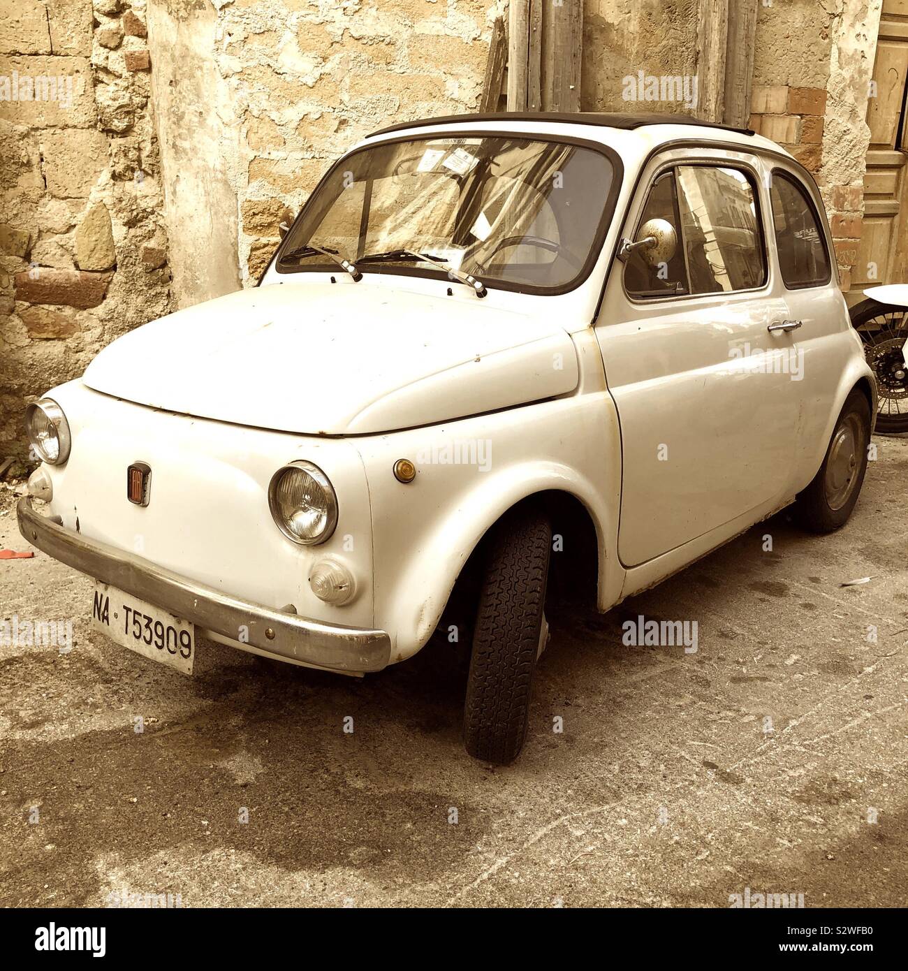 Old White Fiat High Resolution Stock Photography and Images - Alamy