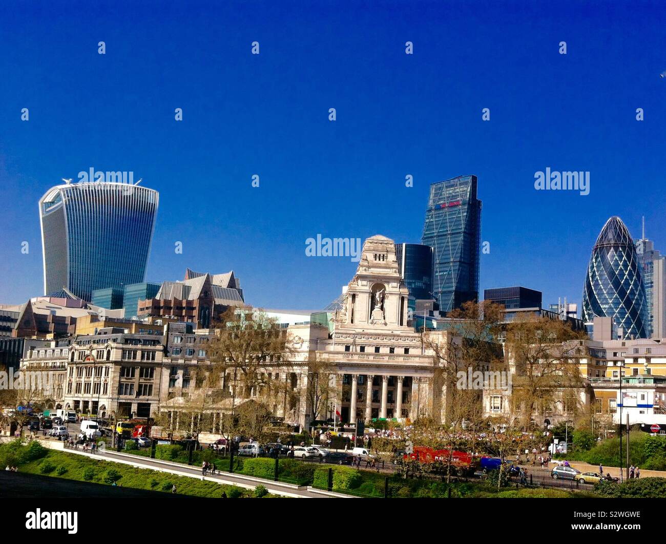 London skyline against gorgeous blue sky Stock Photo - Alamy
