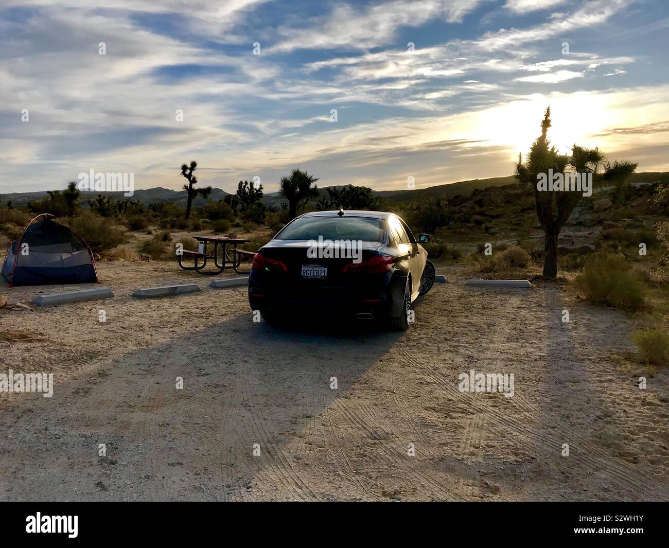 Car camping in the desert Stock Photo - Alamy