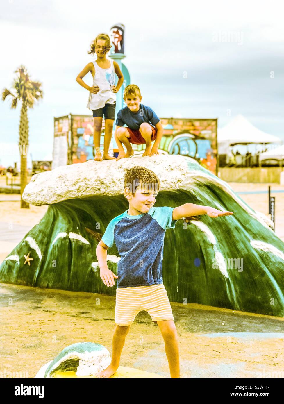 Kids playground at the beach hi-res stock photography and images - Alamy