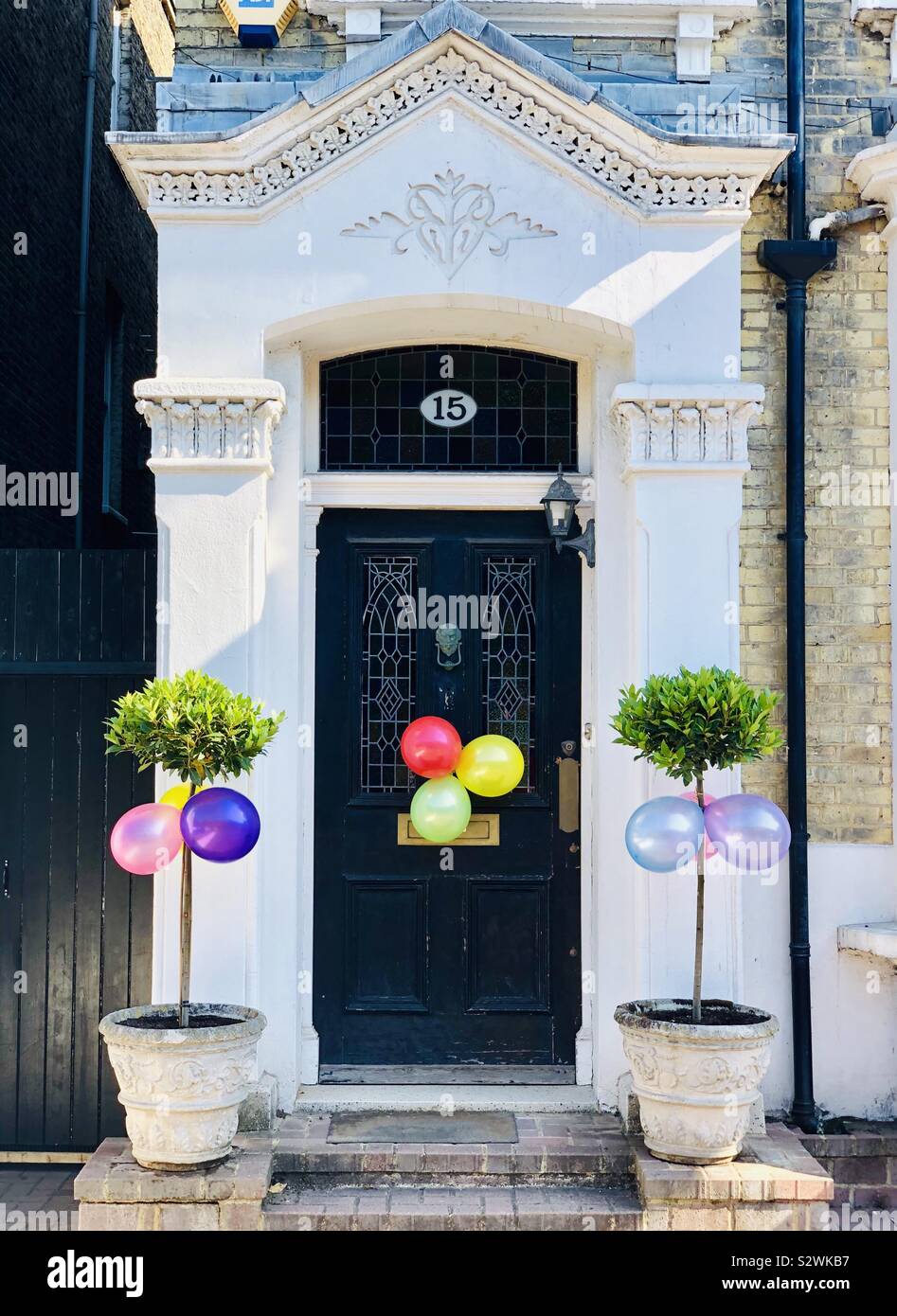 Birthday party front door Stock Photo - Alamy