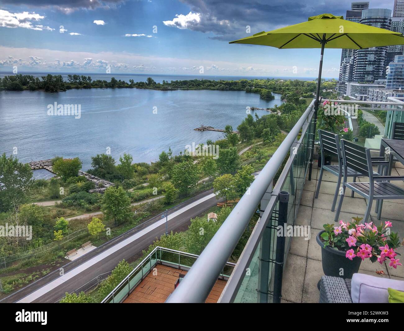 A lovely view of Lake Ontario from a high rise patio Stock Photo - Alamy