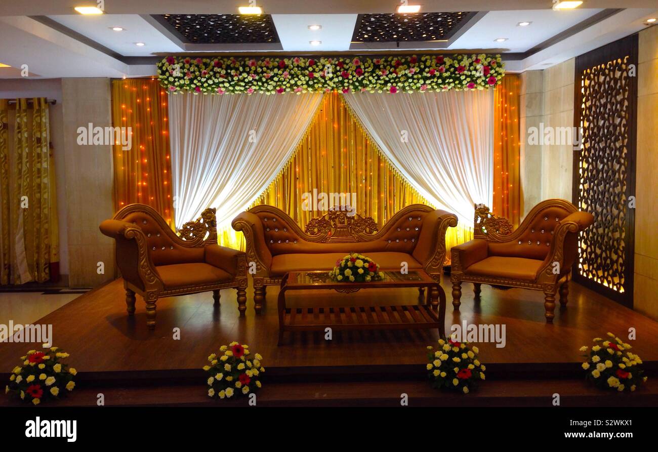Stage decoration for wedding ceremony Stock Photo - Alamy
