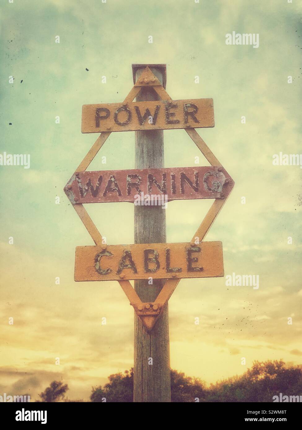 Cable warning sign hi-res stock photography and images - Alamy