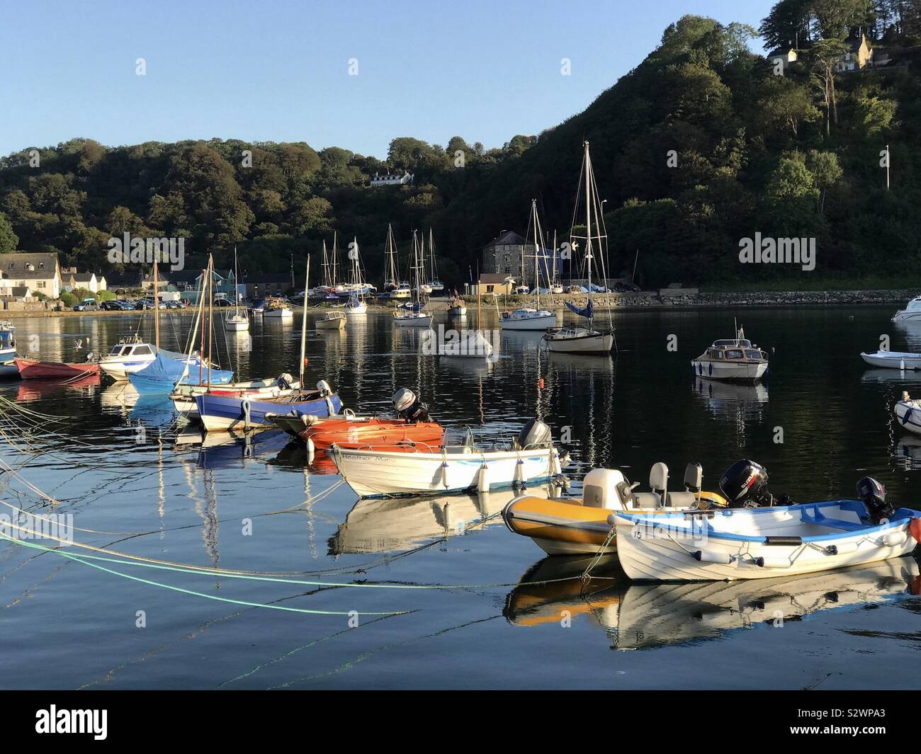 Evening at Lower Fishguard Harbour, Pembrokeshire Stock Photo - Alamy