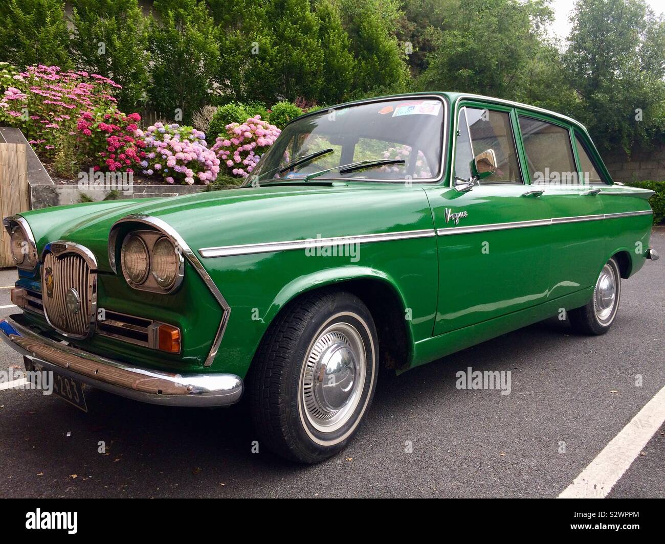British Singer Vogue series IV green classic car front side view Stock ...