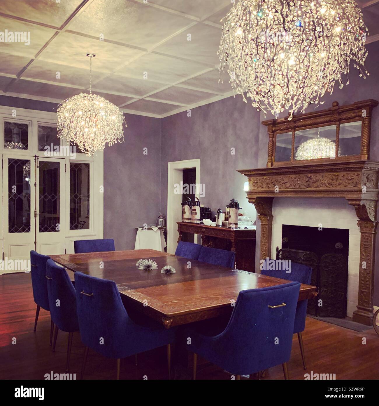 Lobby, Seven Hills Inn, Lenox, Massachusetts, United States Stock Photo ...