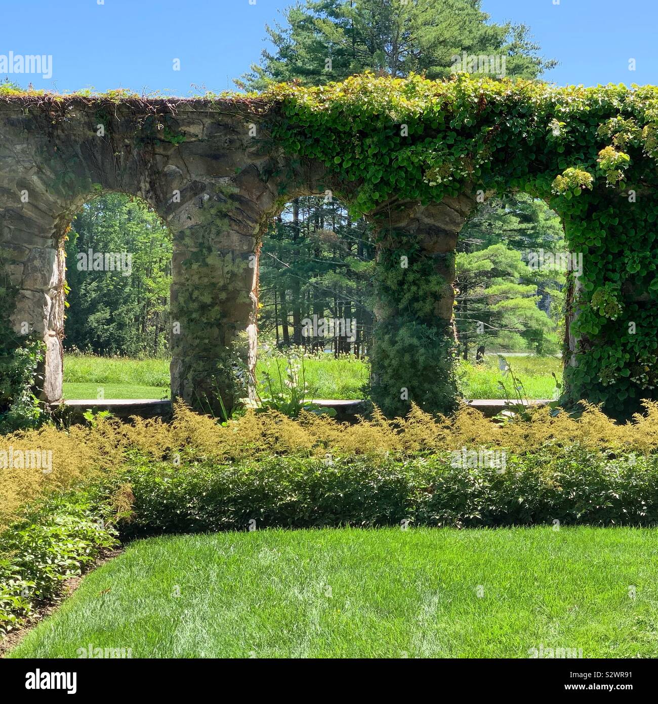 Arches in the gardens at the Mount, the estate designed by author Edith ...