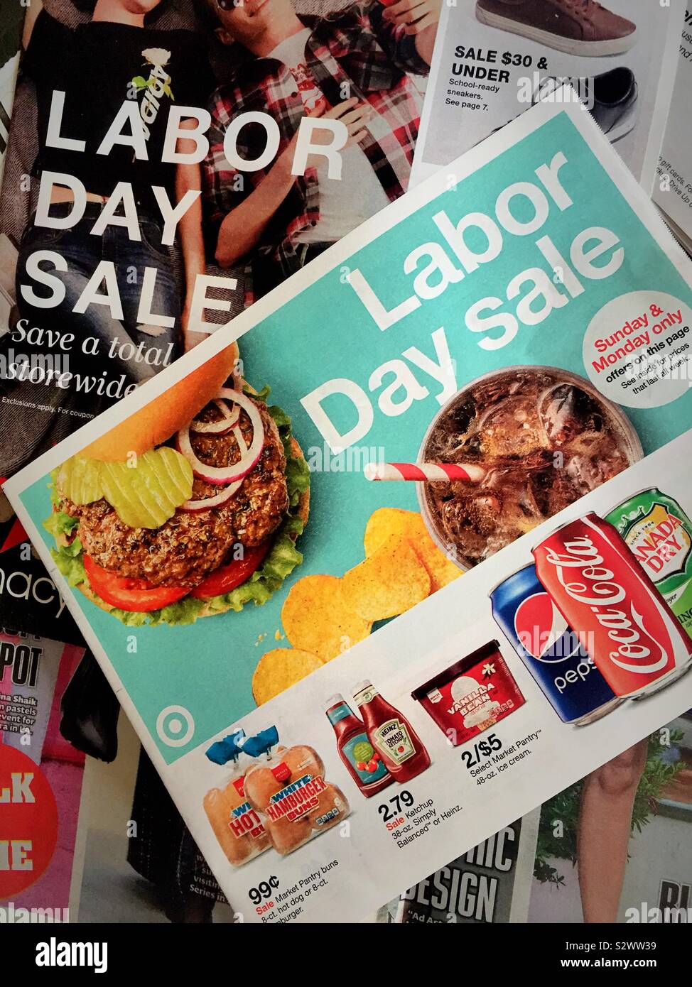 Labor day sale advertising in the local newspaper, USA Stock Photo - Alamy