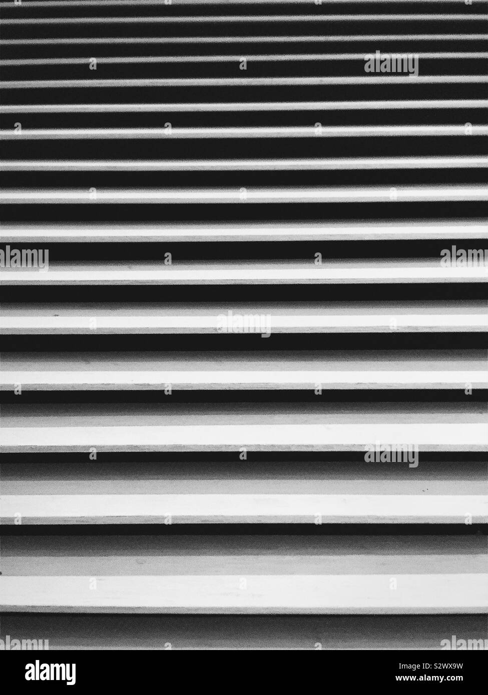 Venetian window blind with horizontal slats, in black and white Stock ...