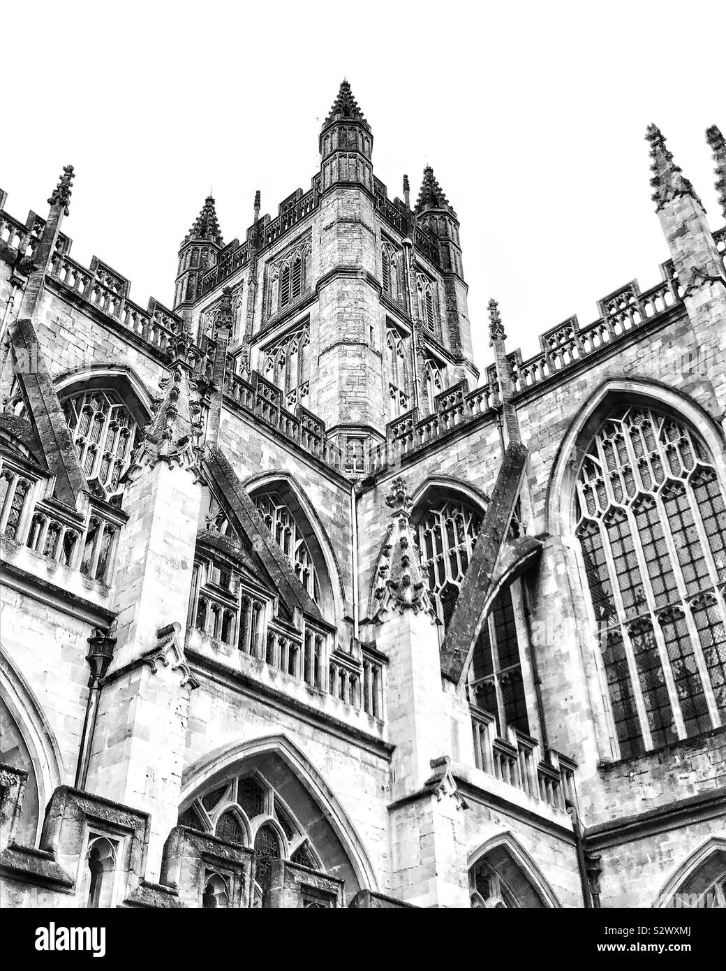 The Perpendicular Gothic architecture of Bath Abbey, Somerset, England ...