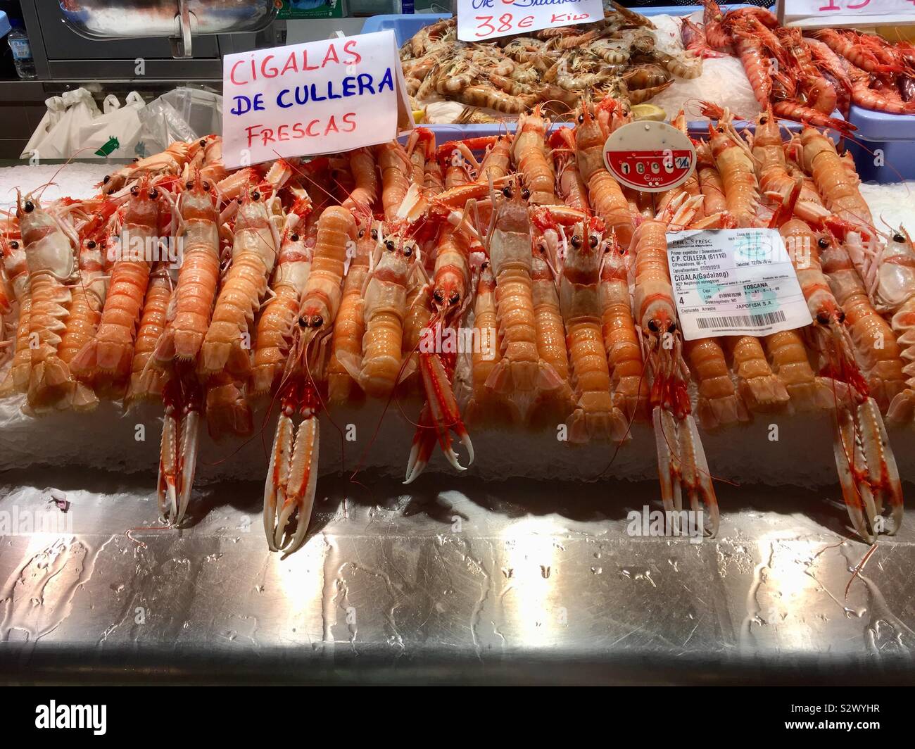 Seafood market in Valencia, Spain Stock Photo - Alamy