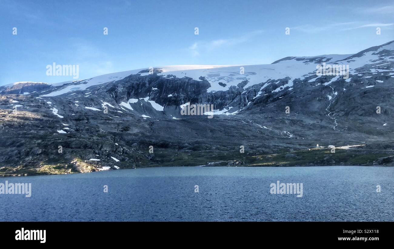 Glacial lake in Geiranger Stock Photo - Alamy