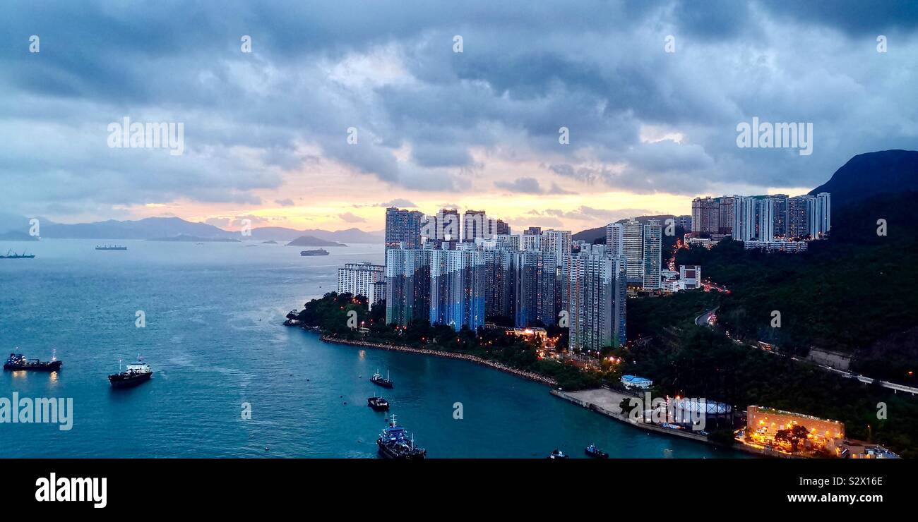 A beautiful sunset in Hong Kong Stock Photo - Alamy