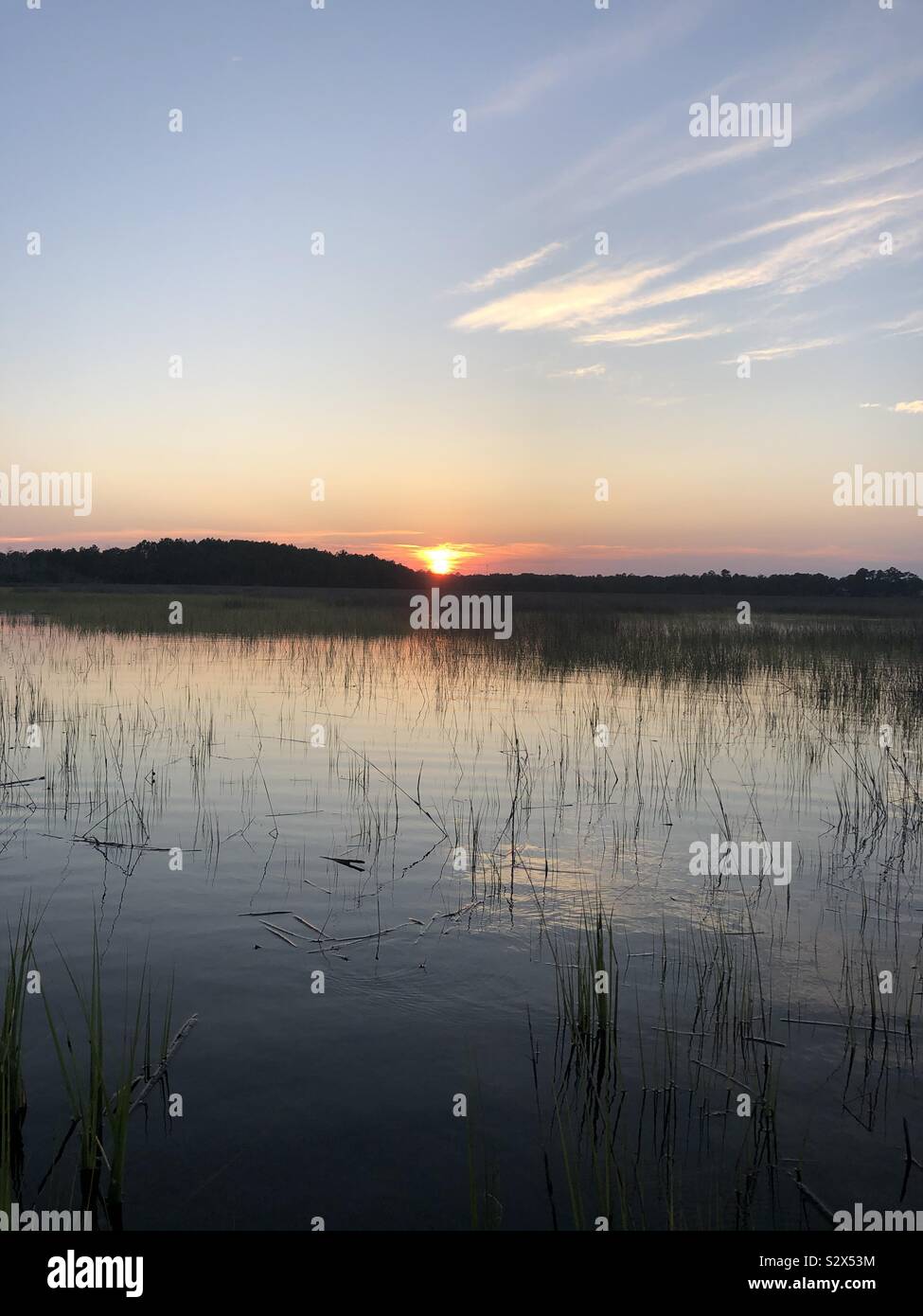 Coastal Georgia sunset Stock Photo - Alamy