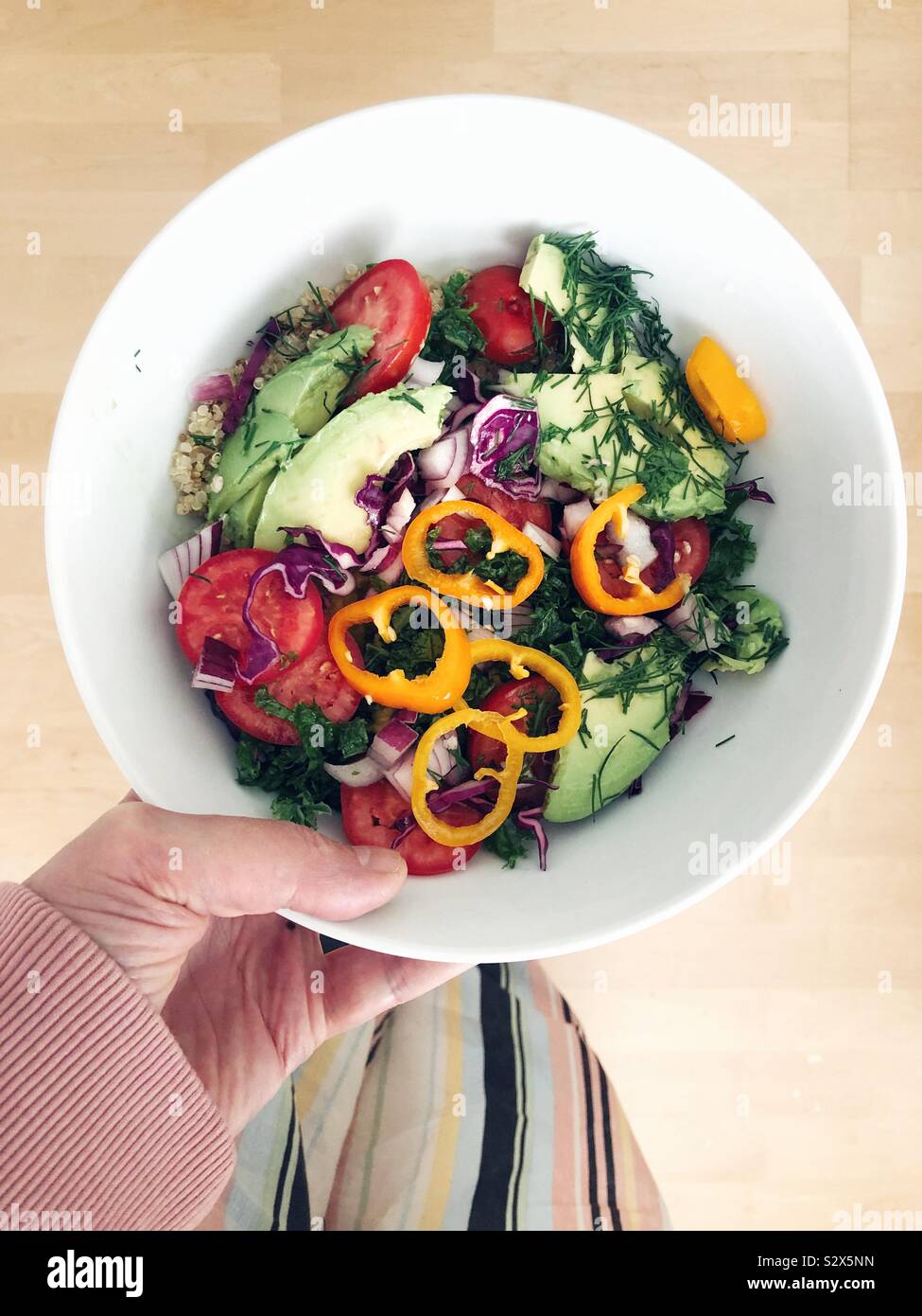 Bon appetite from vegan table Stock Photo - Alamy