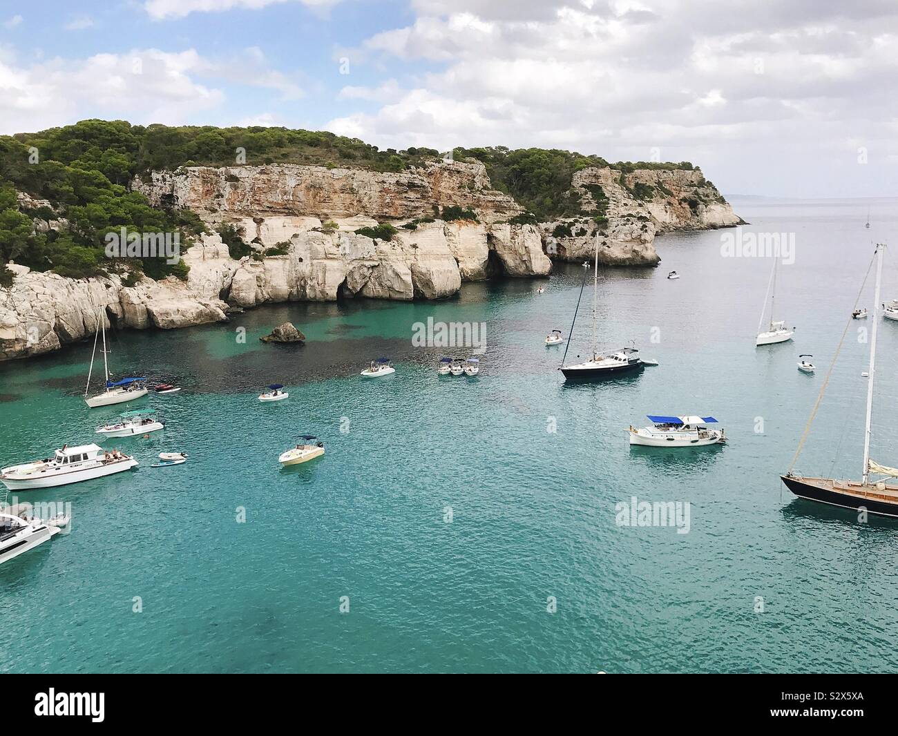 Menorca sea boats hi-res stock photography and images - Alamy