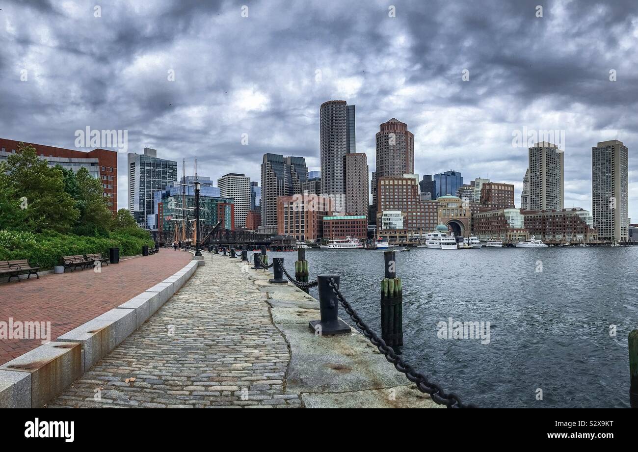 Boston Skylines into a dramatical mood !! Stock Photo - Alamy